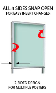 Snap Open Display Floor Stand (2-Sided Design) for 22x28 Posters – SnapFrames4Sale