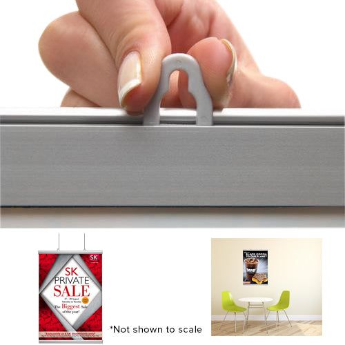 Quick Ship 24" Wide Poster Bar Set Snap Frame Rails | Silver Frame ...