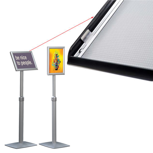 Adjustable 85x11 Rotating and Tilting Frame Sign Holder Silver Floor ...