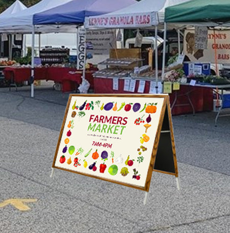 Wooden A-Frame 12x24 Sign Holder | WOOD Snap Frame 1 1/4" Wide FREE ...