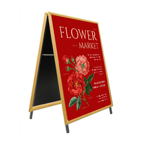Wooden A-Frame 20x24 Sign Holder | WOOD Snap Frame 1 1/4" Wide FREE ...