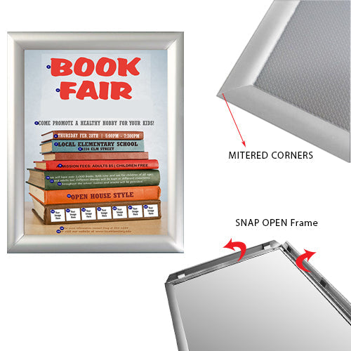 2-Sided Window Display with Two 8.5x11 Snap Frames 1" Wide Sign Frame ...